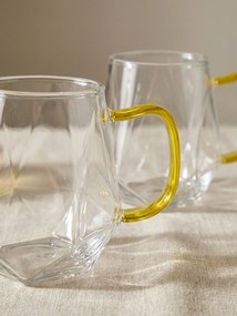Sinsay - Skleněné hrnky s geometrickým dnem 2 pack - clear
