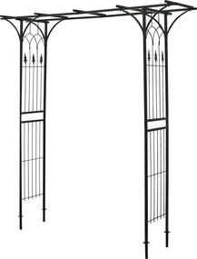 Zahradní dekorace Wiltec – 205 × 50 × 208 cm, černá (62881)