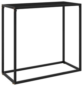 Konzolový stolek černý 80 x 35 x 75 cm tvrzené sklo 322808