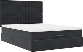 Osmanský rám postele s matracemi černá 140x190cm samet 3314464