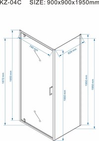 BPS-koupelny Čtvercový sprchový kout HYD-SK04C 90x90 černá/transparent + vanička HYD-SSV-SSV-RIKO černá