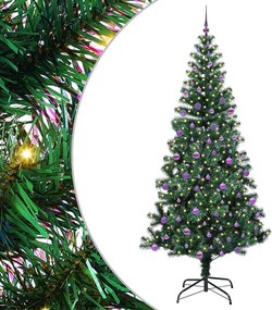 Umělý osvětlený vánoční stromeček Zelená 240 cm PVC a kov 3396794
