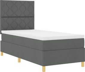 Postel s boxspringem s čelo Tmavě šedá 90 x 200 cm textil 3339666