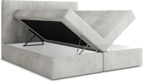 Boxspring postel s úložným prostorem 140x200 cm ve stříbrné barvě Palta – Makamii