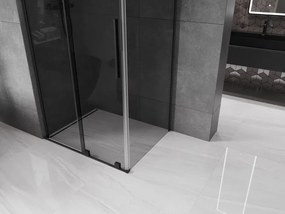 Mexen Velar L, sprchový kout s posuvnými dveřmi 100 x 70 cm, 8mm šedé sklo, černá matná, 871-100-070-43-70