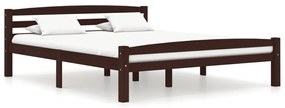 Rám postele tmavě hnědý masivní borové dřevo 160 x 200 cm,  322086 HangarStore.cz