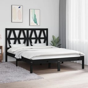Rám postele černý masivní borovice 160 x 200 cm,  3104012 HangarStore.cz