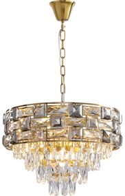 Lustr Luxuria, 1x křišťálové/zlaté kovové stínítko, (fi 50cm), g
