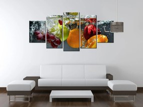 Gario Obraz s hodinami Sladké ovoce - 5 dílný Rozměry: 150 x 70 cm
