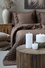 Měkký hnědý prošívaný přehoz Aix Soft na dvoulůžko – 260*240 cm