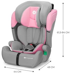KINDERKRAFT - Autosedačka COMFORT UP i-Size (76-150 cm) šedá/růžová