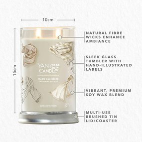 Yankee Candle vonná svíčka Signature Tumbler ve skle velká Warm Cashmere 567 g