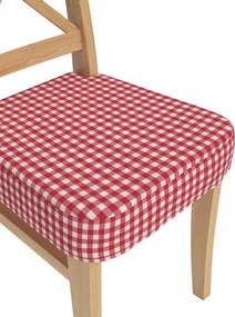 Sedák na židli IKEA Ingolf barva červená látka vzorované