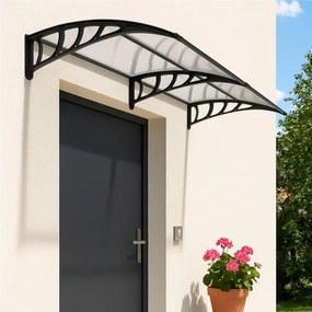 Vchodová stříška 200x95 cm SPRINGOS POLYROOF černá transparentní