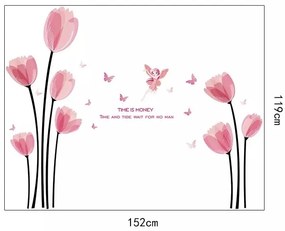 Samolepka na zeď "Tulipány" 152x119cm