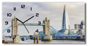Wallmuralia Skleněné hodiny na stěnu tiché Temže Londýn 60x30 cm