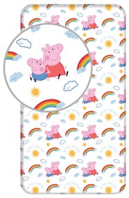 Jerry Fabrics Bavlněné napínací prostěradlo 90x200 + 25 cm - Prasátko Peppa "PEP132"