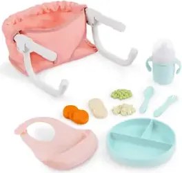 LullaBaby Židlička ke stolu pro panenky s doplňky / od 2 let