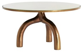 Skleněný kulatý konferenční stolek v bronzové a béžové barvě ø 76 cm Mello – Light &amp; Living