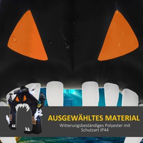 Outsunny Halloween nafukovací oblouk, Halloween dekorace, 300 cm velká Halloween dekorace s LED osvětlením, párty dekorace pro vnitřní a venkovní pro…