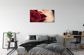 Obrazy na plátně Rose žena v ústech 120x60 cm