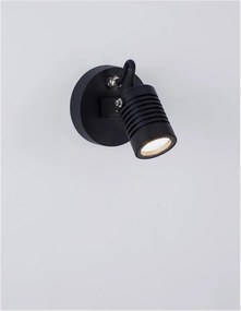 NV 9971451 Venkovní nástěnné svítidlo FEND černý hliník a sklo LED 5W 3000K 100-240V 21st. IP65 - NOVA LUCE
