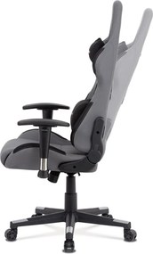 Kancelářská židle houpací mech., plast. kříž, šedá + černá látka – opěrák 90°–180° Šedá