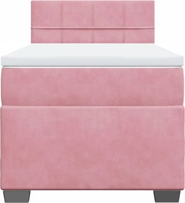 Box spring postel s matrací růžová 100x200 cm samet 3288539