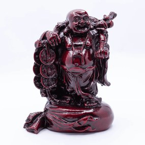 Milujeme Kameny Buddha na pytli bohatství - soška Feng shui - vínová - VADA VAD183