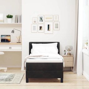 Postel s boxspringem s čelo Černý 200 x 80 cm samet 3341494