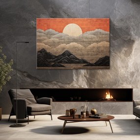 Gario Obraz na plátně Slunce, mraky a hory v Japonsku Rozměry: 60 x 40 cm