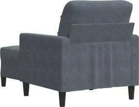 Křeslo s podnožkou tmavě šedé 60 cm samet 3278258