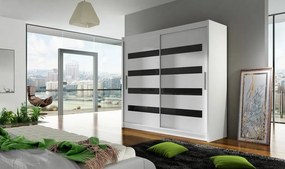 Casarredo - Komfort nábytek Šatní skříň BURGAS XI bílá/černá