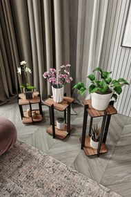 Wooden Plant Stand Flower Desk Square - Walnut