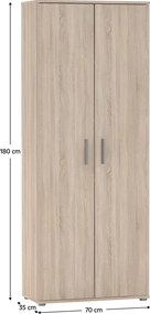Skříň, policová, dvoudveřová, dub sonoma, SERVO TYP 6
