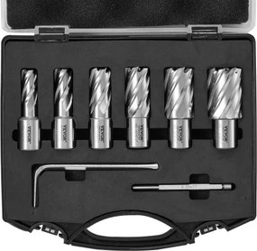 Sada prstencových fréz, 6 ks vrtáků Weldon Shank Mag, 2,5 cm hloubka řezu, 1,3–2,7 cm