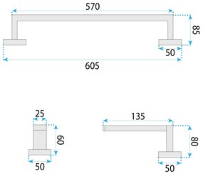 Sada 4 koupelnových doplňků REA Rio, zlatá kartáčovaná