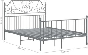 Rám postele bez matrace šedý kovový 140 x 200 cm 324852