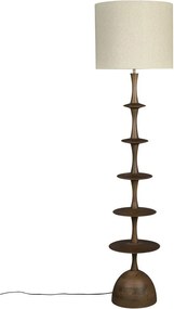 Krémová/v tmavě přírodní barvě stojací lampa s textilním stínidlem (výška 179 cm) Cath – Dutchbone