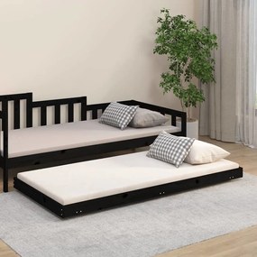 vidaXL Rám postele 90 x 190 cm masivní borové dřevo [823504] Barva: Černá