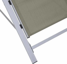 Zahradní lehátko textilen a hliník taupe 310537