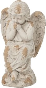 Béžová antik dekorace socha Anděl Antiqou French - 32*23*56 cm