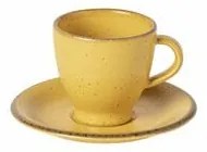 Casafina CASAFINA Šálek na kávu s podšálkem 0,08L POSITANO, žlutá-kropenatá