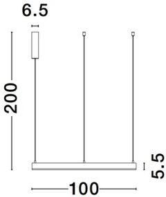 LED lustr Motif 100 černé CCT s dálkovým ovládáním