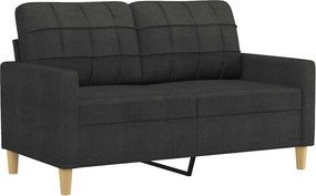 2místná pohovka s polštáři černá 120 cm textil 3200778