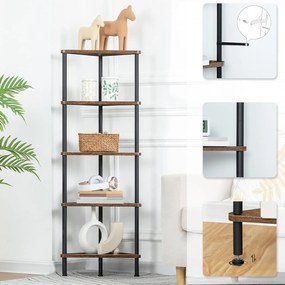 Rohový regál Vasagle Ebbi 30 cm hnědý/černý