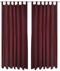 Mikrosaténové závěsy s poutky 2 ks 140 x 225 cm vínové 130363