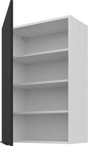 ARIA bc | horní skříňka 60 G-90 1F policová | 60 cm | VYSOKÁ | ANTI FINGERPRINT povrch | bílá/černá
