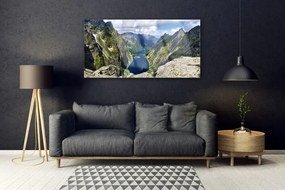 Plexisklo-obraz Hory Údolí Jezera Vrcholy 120x60 cm