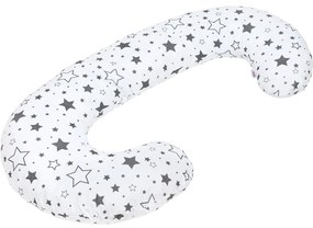 Univerzální kojící polštář ve tvaru C New Baby hvězdy šedé Barva: Bílá